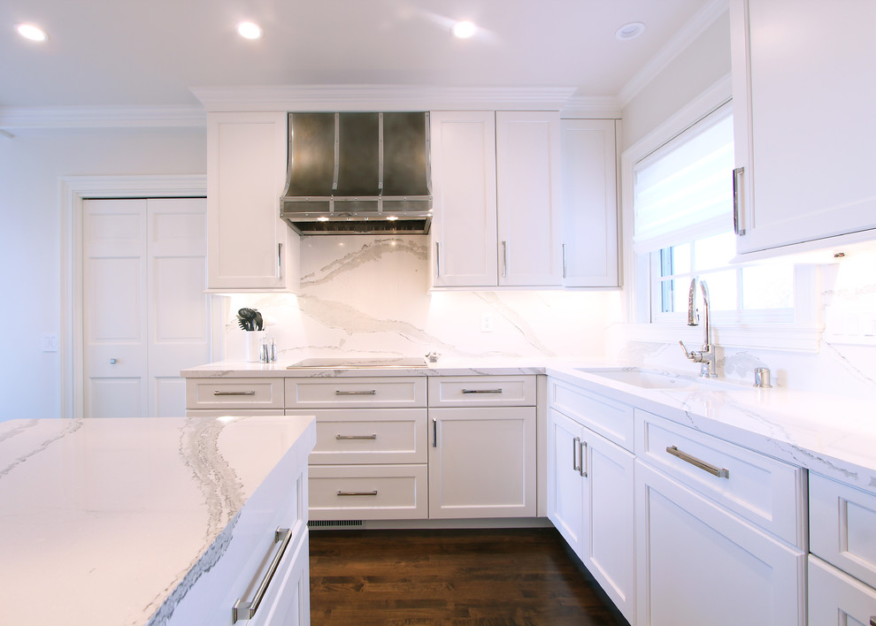 Custom Curved Metal Hood with Two Finishes - Traditional - Kitchen ...