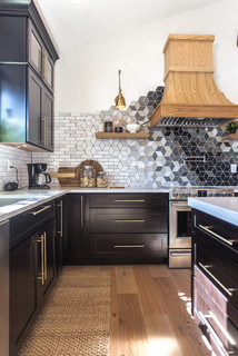 Custom Diamond Tiles merge with Handcrafted Subway Tile - Eclectic ...