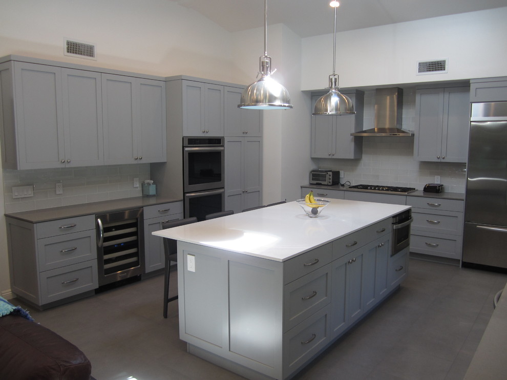 Custom European paint grade kitchen - Contemporary - Kitchen - Los ...