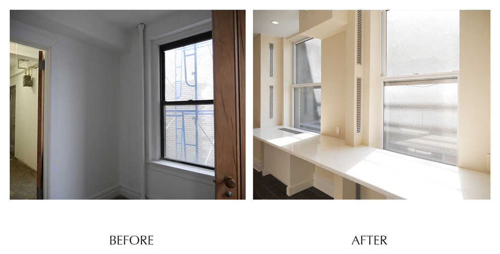 Custom Extended PTAC Cover Before & After - Transitional - Kitchen ...