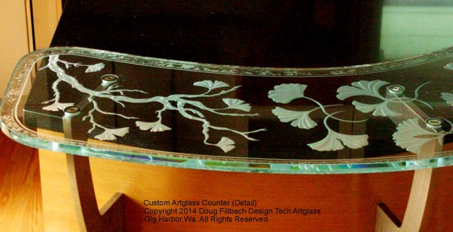 Custom Floating Artglass Kitchen Counter - Modern - Kitchen - Seattle ...