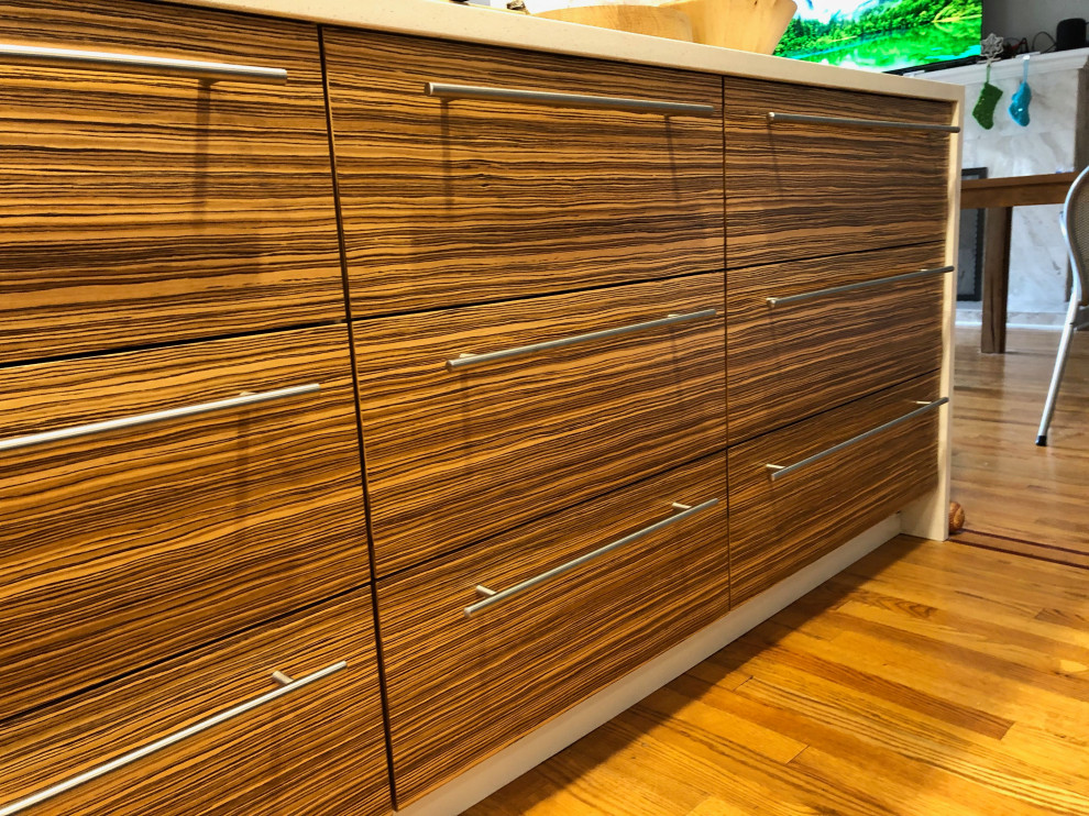 Custom IKEA Kitchen in Zebra Wood - Modern - Kitchen - Philadelphia ...