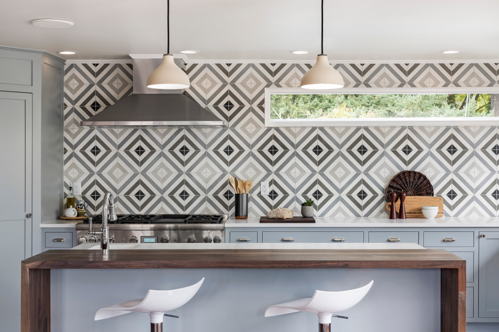 Custom inset cabinets with vintage drawer pulls - Contemporary ...