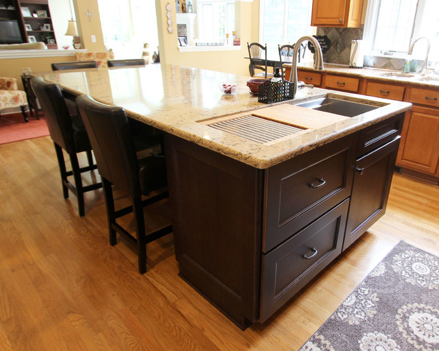 Custom Island with 4' Galley Workstation with Quartz Countertop ...