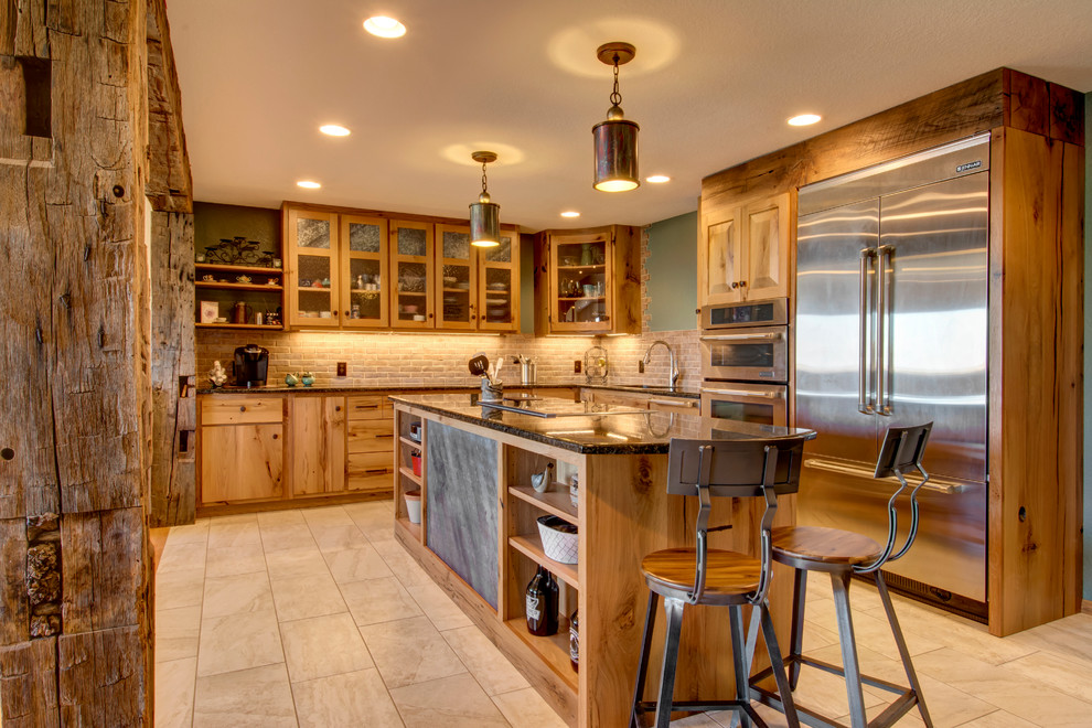 Custom kitchen with post and beams - Rustic - Kitchen - Denver - by ...