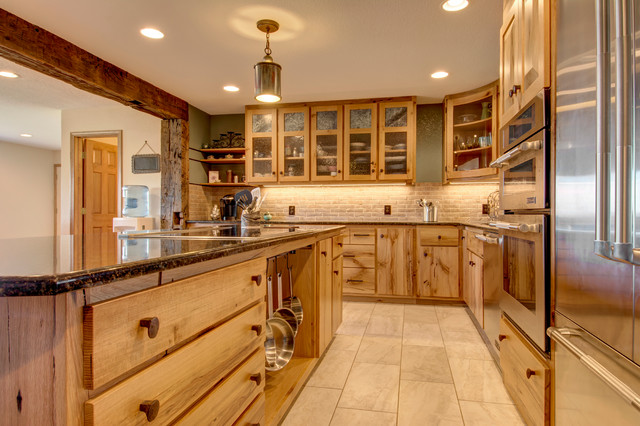 Custom kitchen with post and beams - Rustic - Kitchen - Denver - by ...