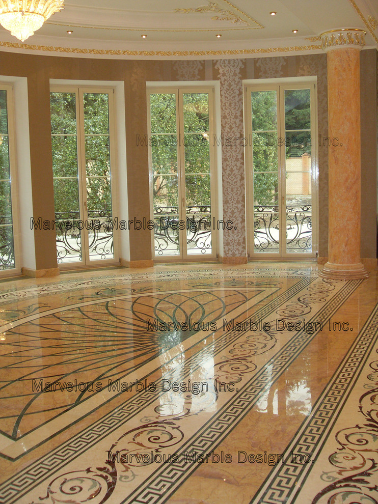 custom marble Floor Designs - Traditional - Kitchen - Tampa - by ...