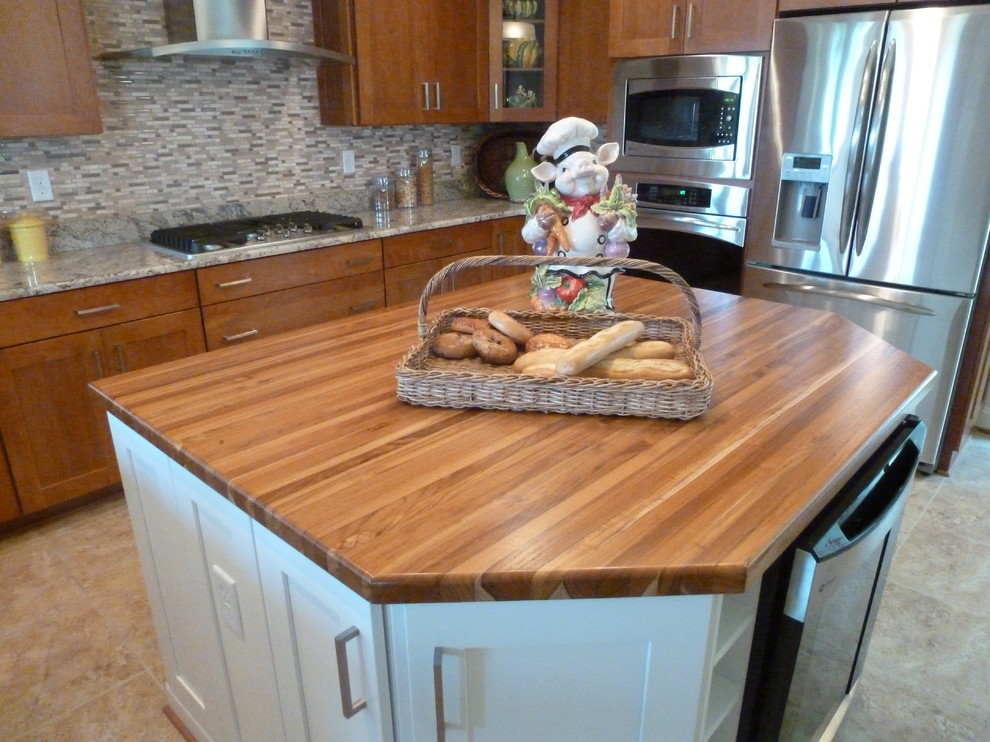 Custom Plantation Teak Wood Countertop - Traditional - Kitchen - Other ...