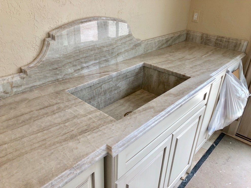 Custom Pool House Kitchen & Sink, Taj Mahal Quartzite - Modern ...