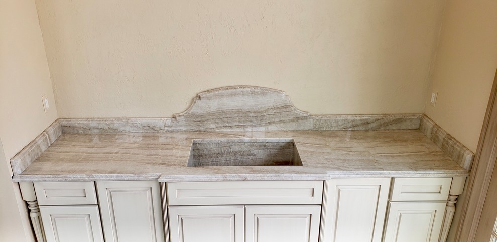 Custom Pool House Kitchen & Sink, Taj Mahal Quartzite - Modern ...