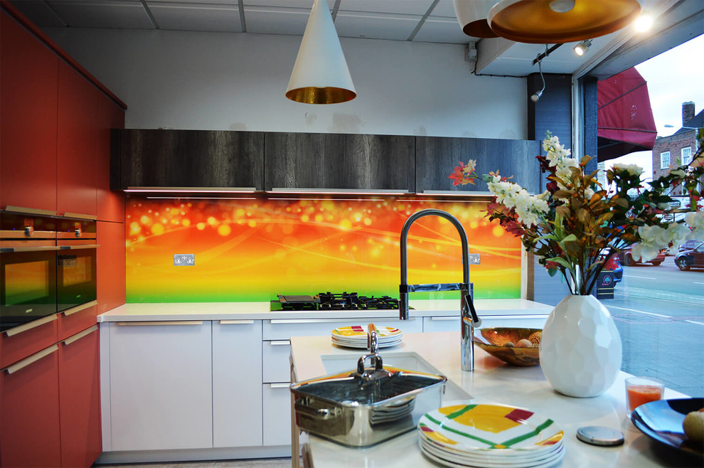 Custom Printed Gradient Design Glass Splashback - Modern - Kitchen ...