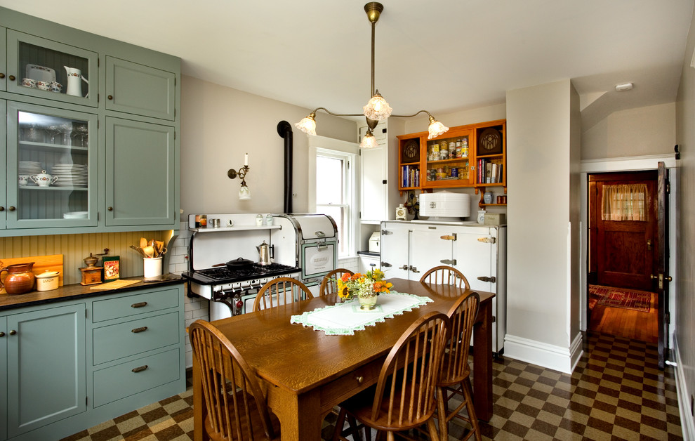 Custom Table Completes Vintage Look - Traditional - Kitchen ...
