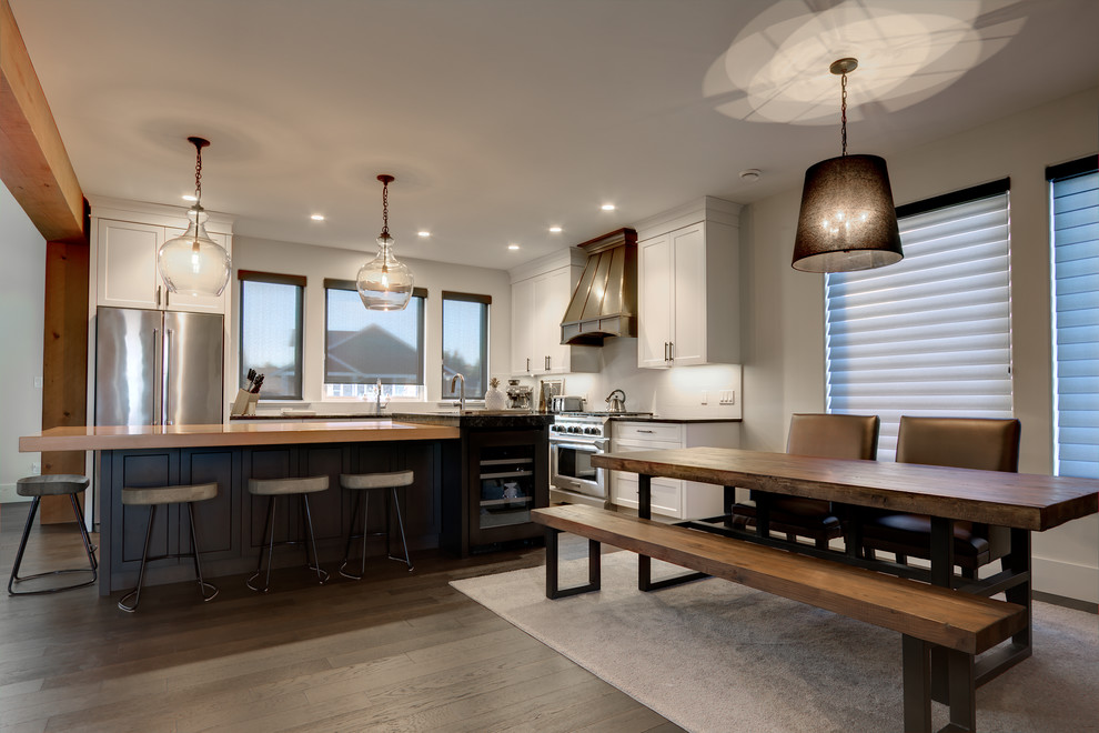 Custom Two Tone with Quartz & Butcher Block - Transitional - Kitchen ...