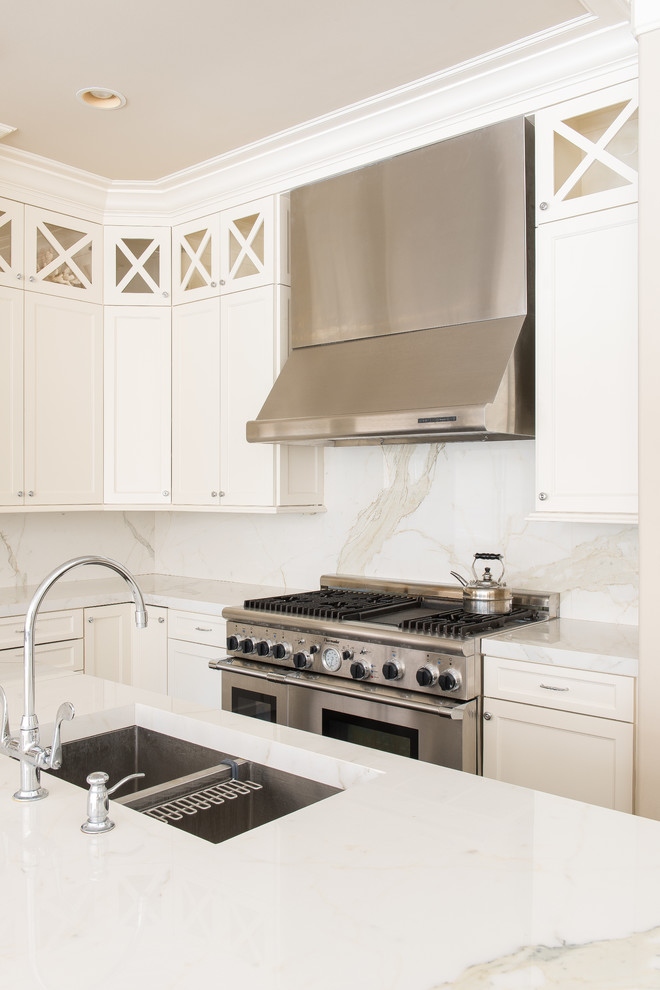 Custom white kitchen design - Transitional - Kitchen - Houston - by ...
