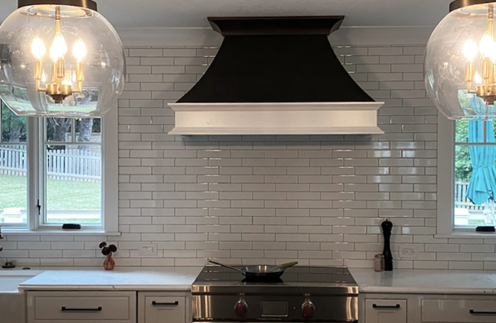 Daltile Arctic White Subway Tiled Kitchen Backsplash - Kitchen - Other ...