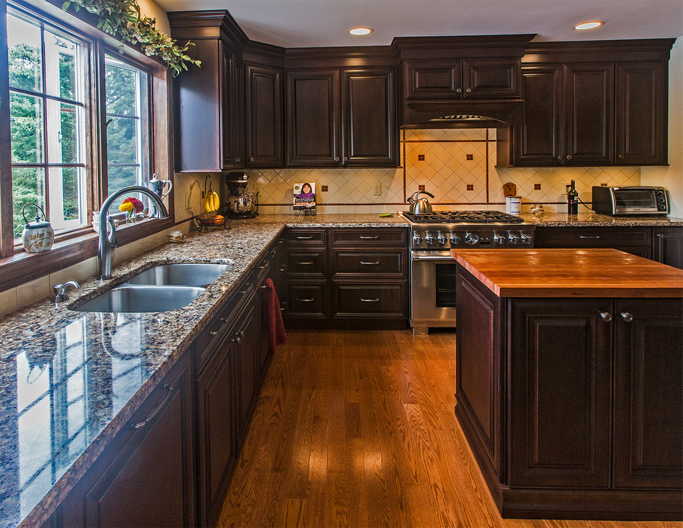 Dark Cherry Traditional Kitchen - Traditional - Kitchen - by MKC ...