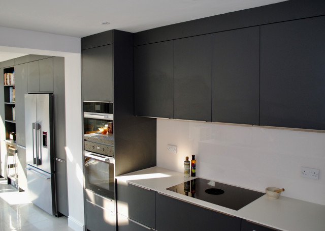 Dark Grey contemporary kitchen in Tooting Common - Contemporary ...