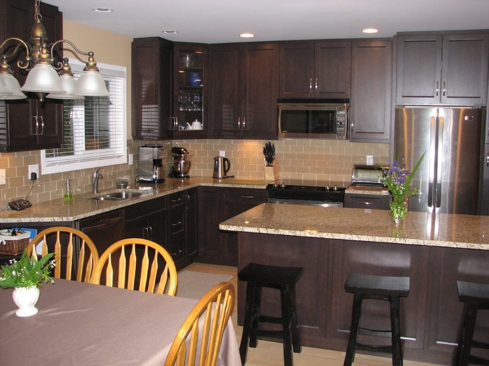 Dark maple kitchen in Saanich - Contemporary - Kitchen - Vancouver - by ...