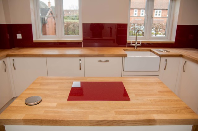 Dark Red Glass Kitchen Splashback By Creoglass Design Kitchen Hertfordshire By Creoglass