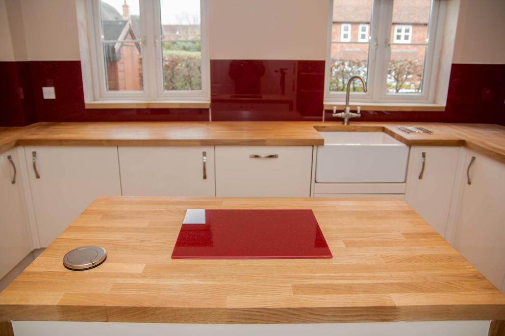 "DARK RED" Glass Kitchen Splashback by CreoGlass Design - Kitchen ...