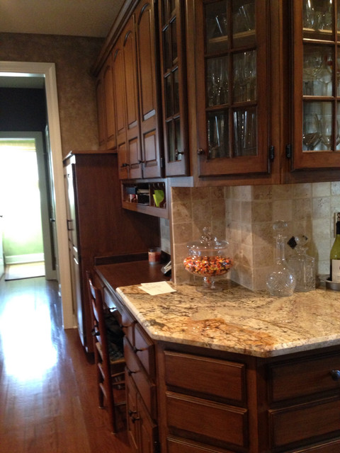 Dark Stained Home Bar and Cabinets - Traditional - Kitchen - Kansas ...