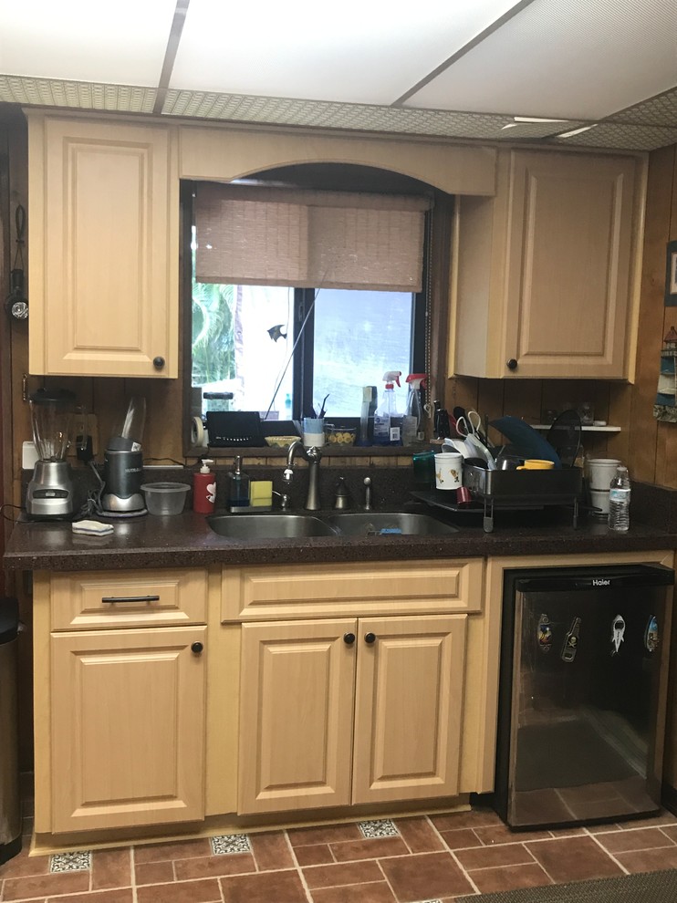 Dark to Light wood grain re-surface - Transitional - Kitchen - Miami ...