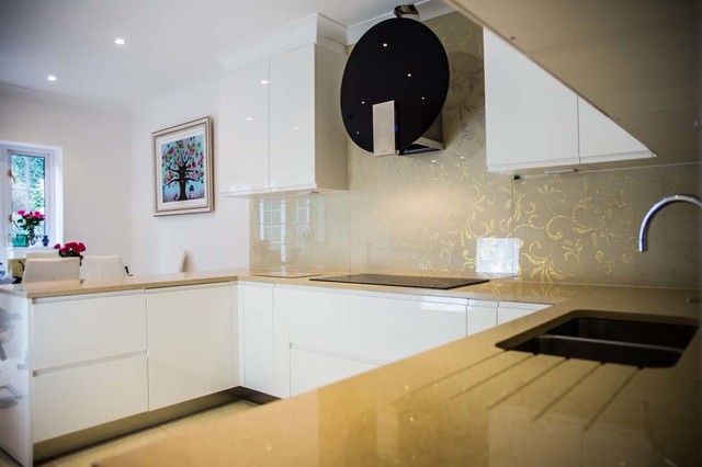 "DESIGNER GLITTER" Patterned Kitchen Glass Splashback - Contemporary ...