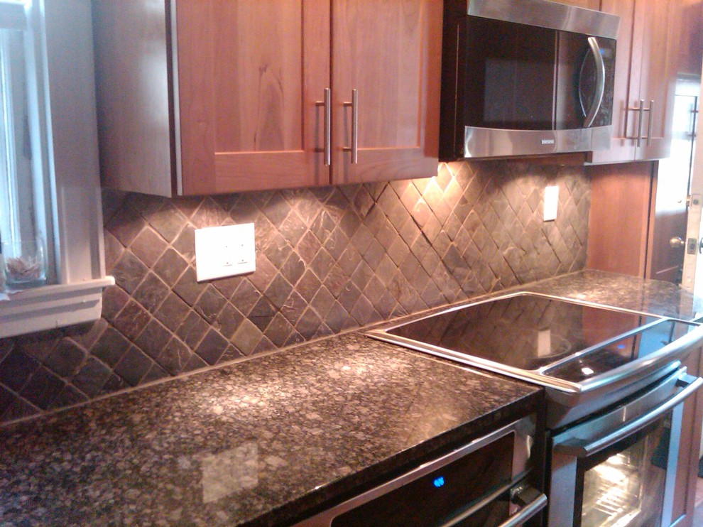 Diagonal pattern makes a strong backsplash - Traditional - Kitchen ...