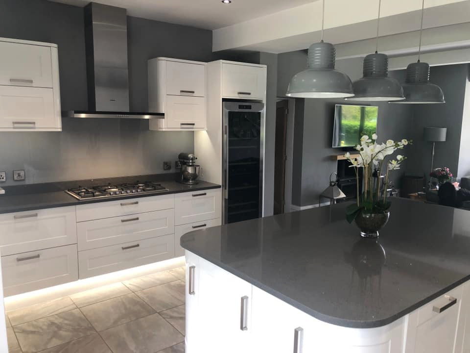 Diamond Grey Quartz - Modern - Kitchen - West Midlands - by ...