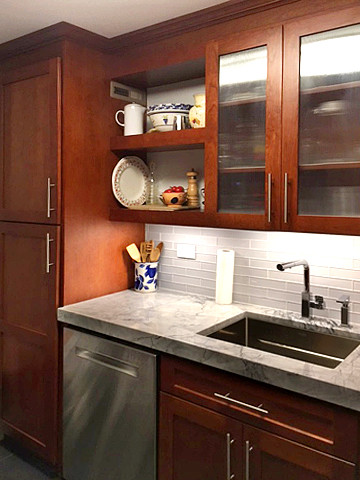 Direct Depot | Small Shaker Style Light Wood Stain Custom Kitchen ...