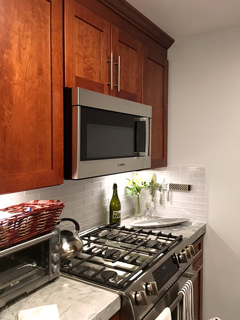 Direct Depot | Small Shaker Style Light Wood Stain Custom Kitchen ...