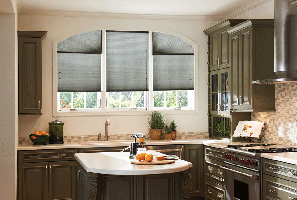 Divided Window With Quarter Arches - Transitional - Kitchen - Houston ...