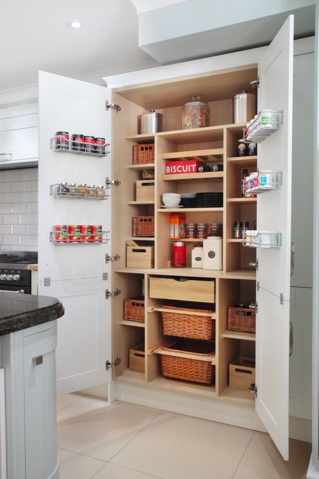 Double door larder storage - Contemporary - Kitchen - Buckinghamshire ...