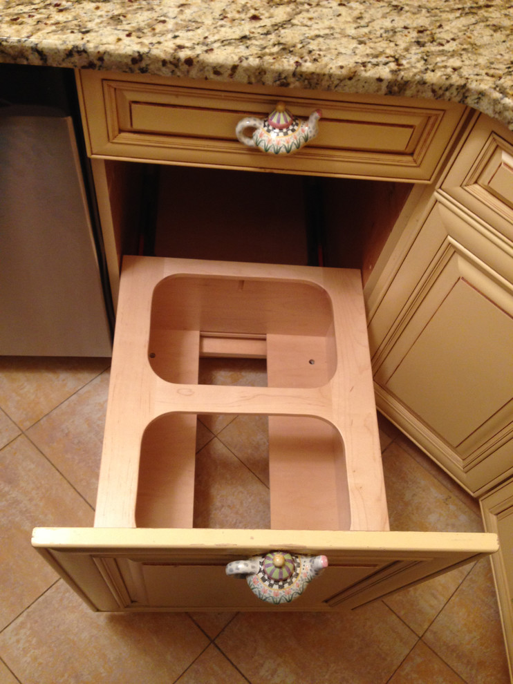 Double Garbage Pull Out - Traditional - Kitchen - New York - by Nadler ...