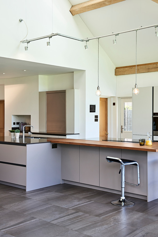 Double Height Barn Contemporary Kitchen - Contemporary - Kitchen ...