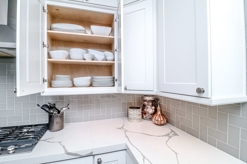Dove Shaker Cabinets / Quartz Countertops - Transitional - Kitchen ...