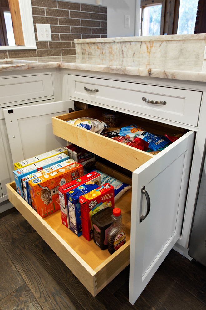Dovetailed, Full Width Solid Wood Roll Out Trays - Transitional ...
