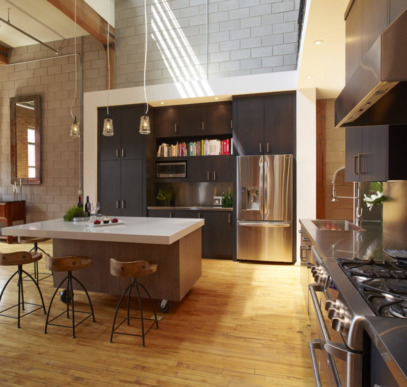 Downtown Industrial Loft - Industrial - Kitchen - Minneapolis - by ...