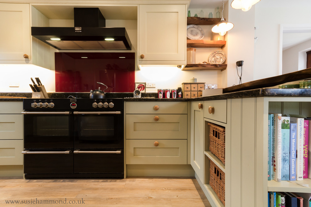 Duck Egg Blue Kitchen with Walnut Breakfast Bar - Kitchen - Cornwall ...