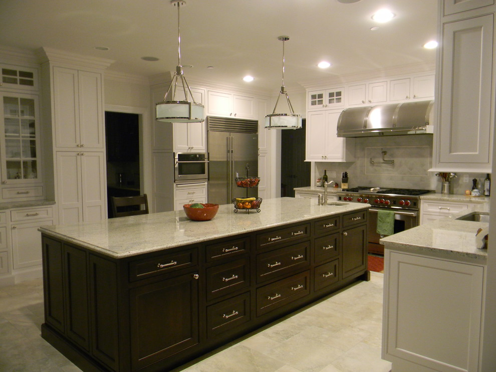 Dynasty and Omega inset kitchen with dark cherry island. - Contemporary ...