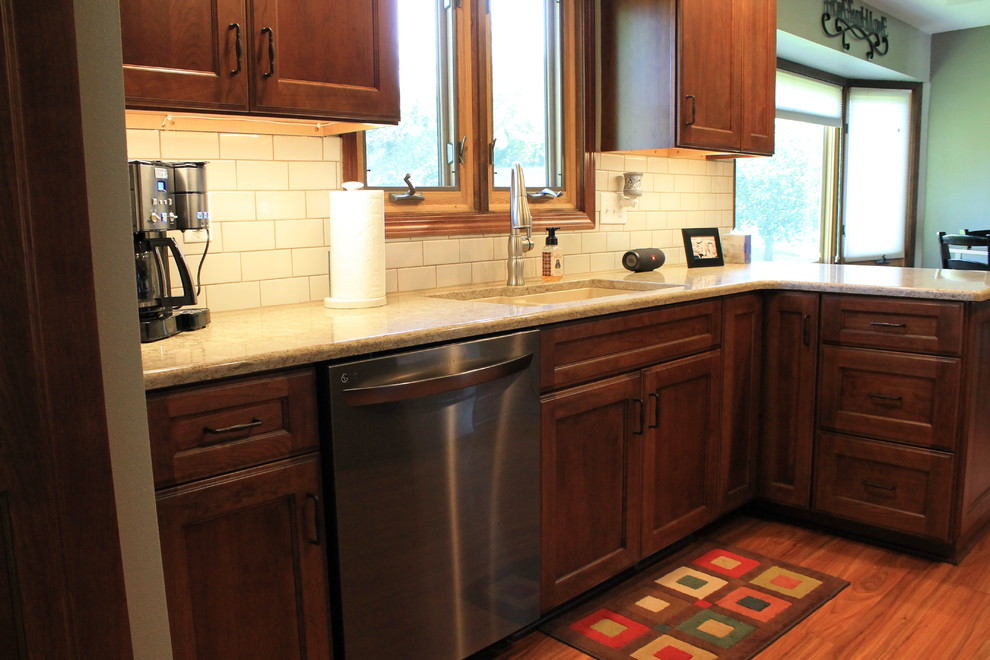 Dynasty by Omega Cabinetry. Wyatt door, Cherry wood, Nutmeg stain, Onyx ...