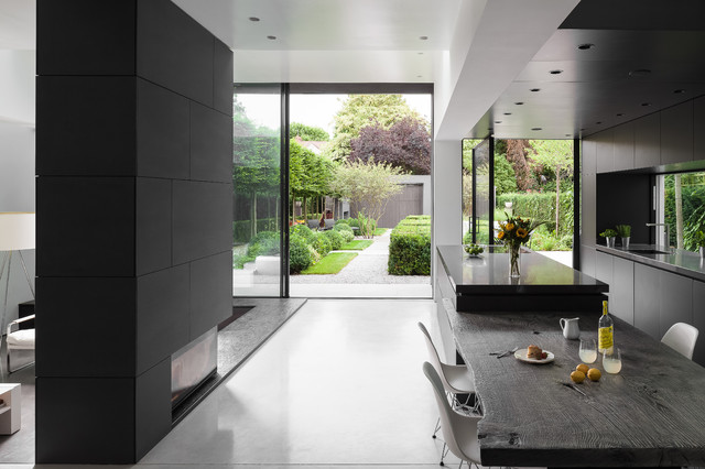 Ealing - sleek and dramatic monolithic design in graphite with wood ...
