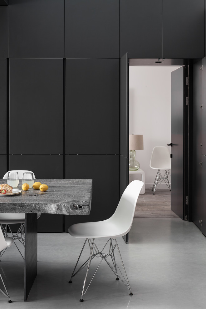 Ealing - sleek and dramatic monolithic design in graphite with wood ...