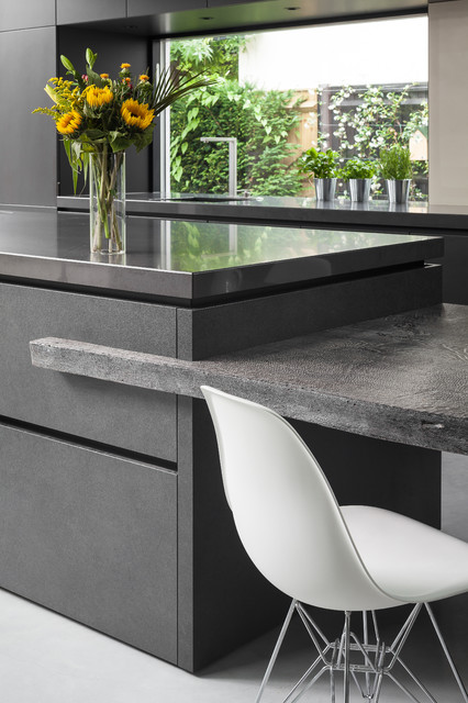 Ealing - sleek and dramatic monolithic design in graphite with wood ...