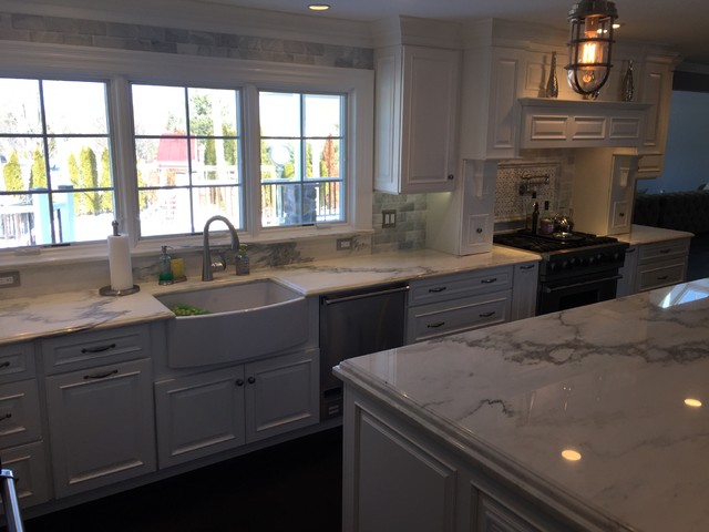 East Hanover White Kitchen - Transitional - Kitchen - New York - by ...