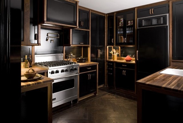 EBONY KITCHEN WITH BUTCHER BLOCK - Modern - Kitchen - St Louis - by ...