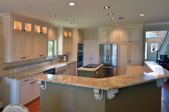 Eggshell Glazed Cabinets - Traditional - Kitchen - Dallas - by Chip's ...