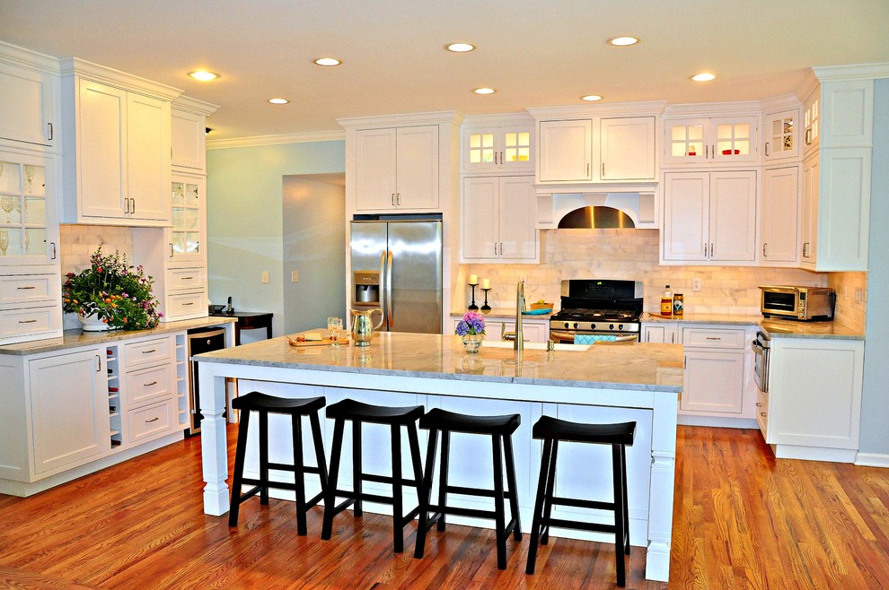 Elegant White Kitchen - Transitional - Kitchen - New York - by ...
