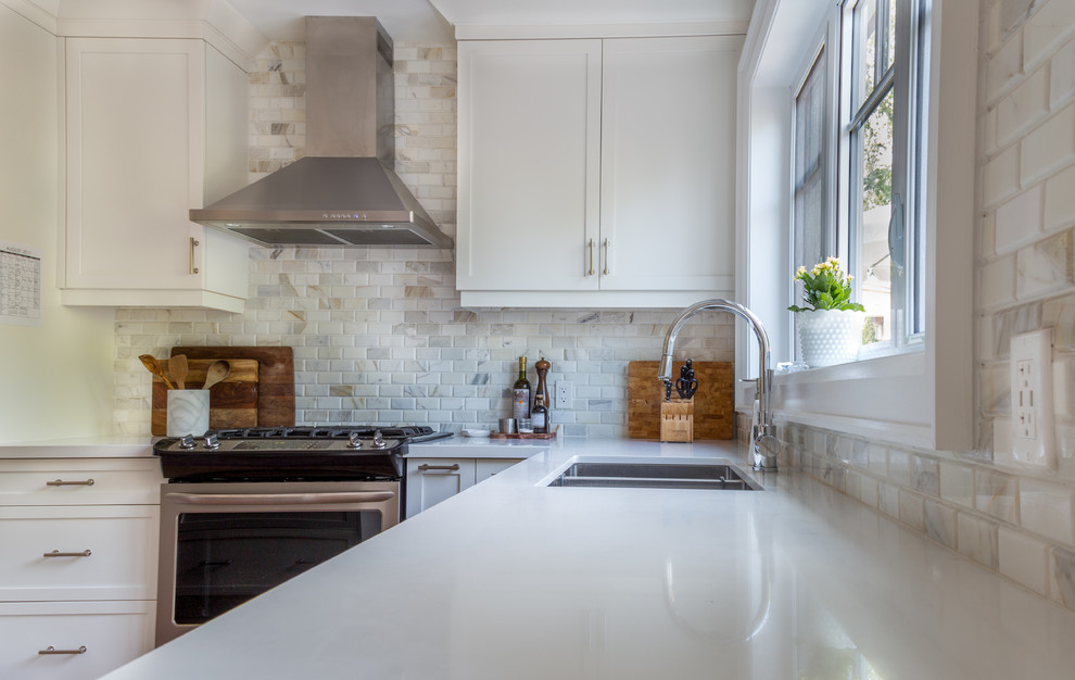 Eleventh Street- Transitional white kitchen - Transitional - Kitchen ...