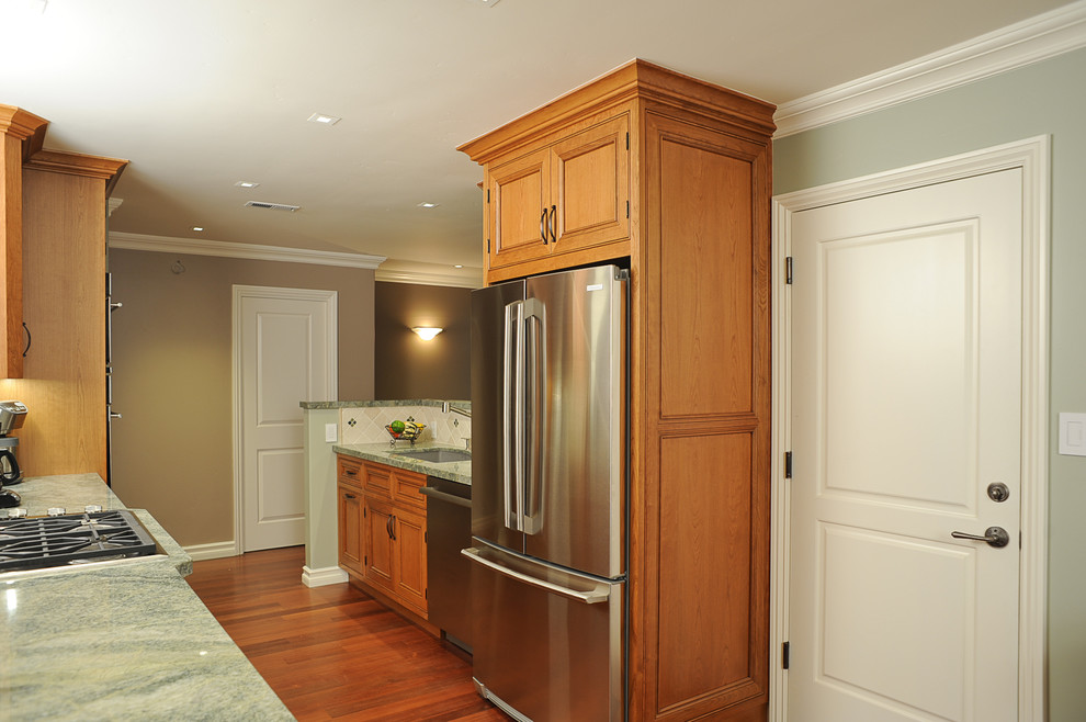 Enclosed refrigerator with door-style panels - Traditional - Kitchen ...